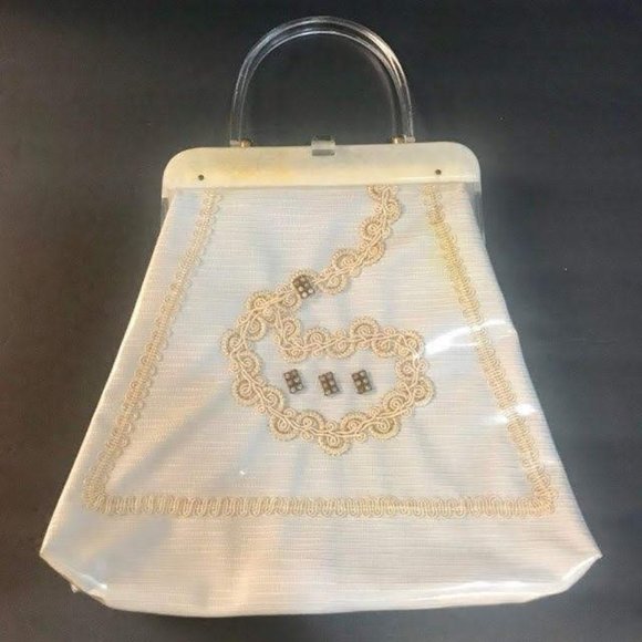 maker unknown | Bags | Vintage Vinyl And Lucite Purse | Poshmark